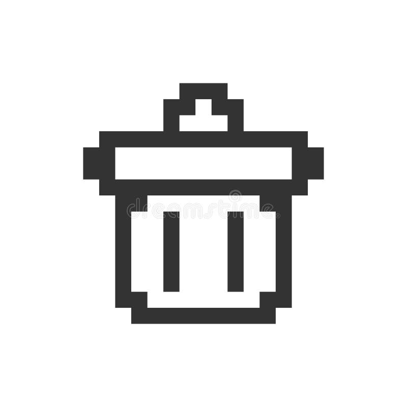 Trash Can Pixelated Ui Icon Stock Vector - Illustration of game ...