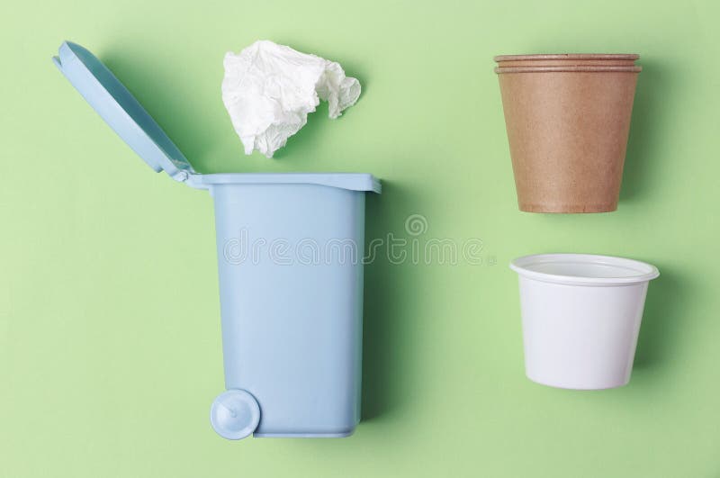 Green Trash Can Recycle Sorting Zero Waste Flat Stock Photos - Free ...
