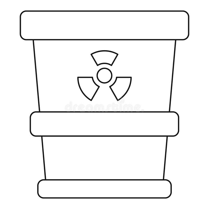 Trash Can with Radioactive Waste Icon Stock Vector - Illustration of nuclear, dump: 85265541