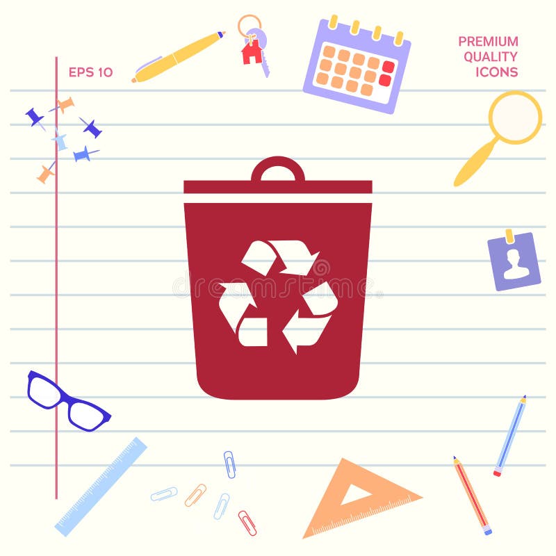 Trash Can, Recycle Bin Icon . Graphic Elements for Your Design Stock ...