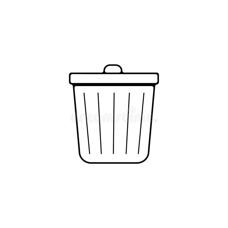 White Linear Trash Bin Icon Stock Illustrations – 3,933 White Linear ...