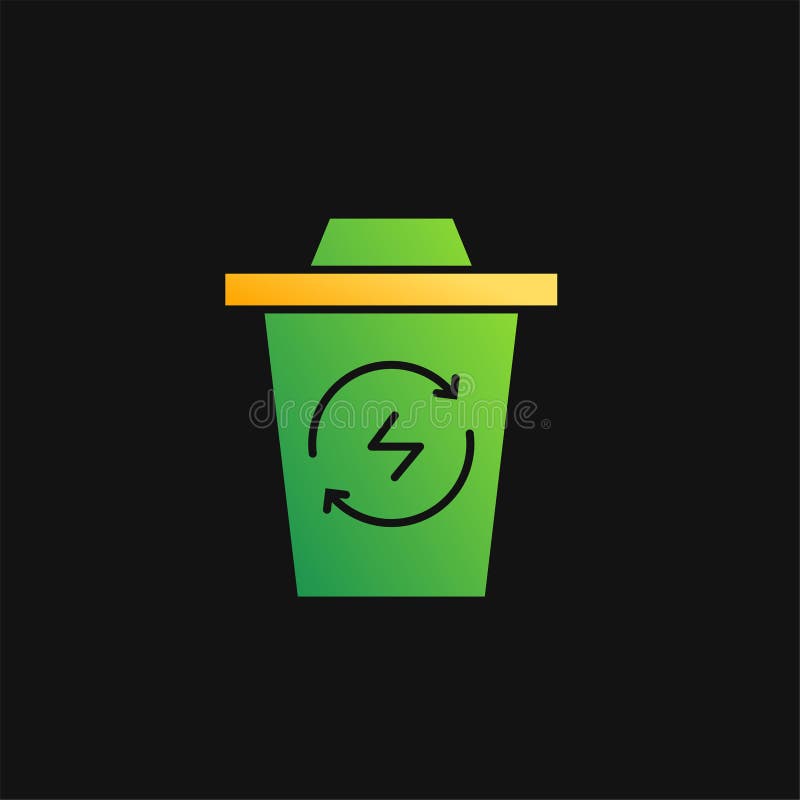 Trash Can and Recycle Energy Icon Solid Gradient. Gradient Solid Icon. Stock Vector ...
