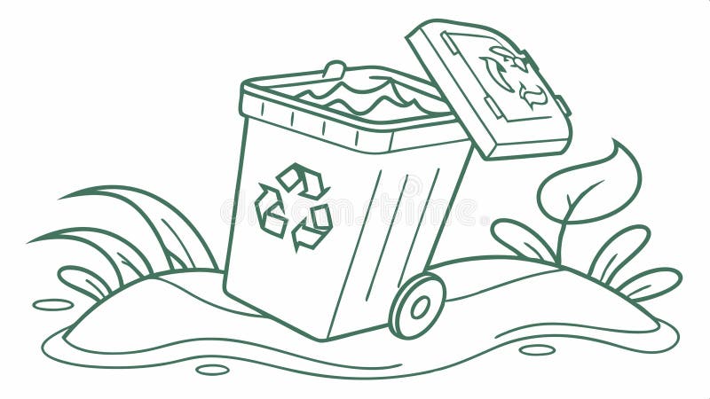 Trash Can with Recycle Logo, Waste Sorting and Eco,friendly Vector ...