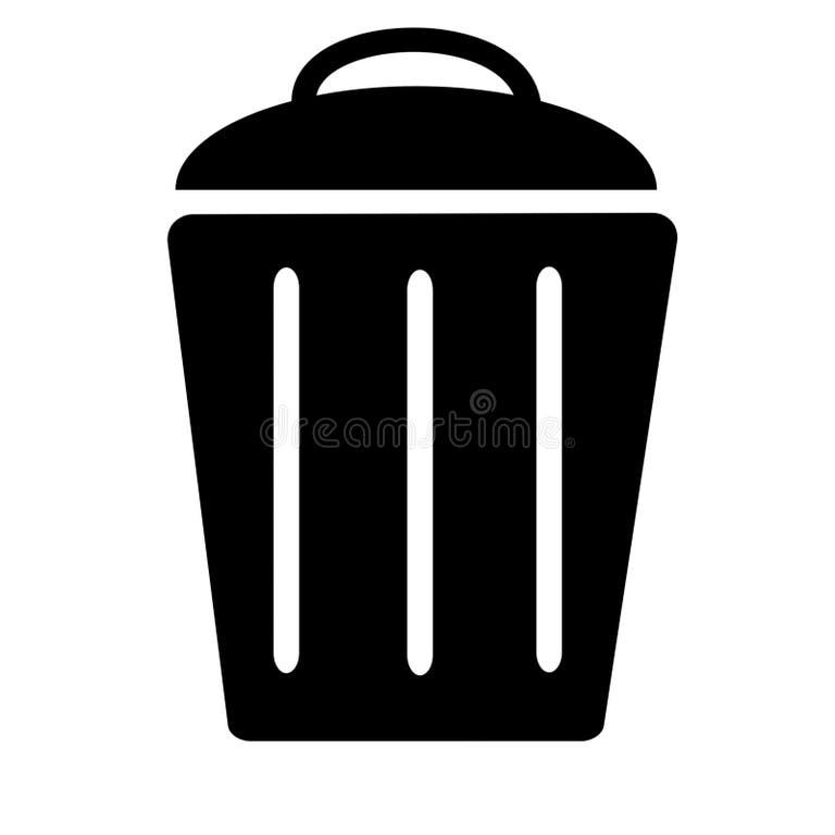Trash Can, Rubbish Bin Flat Vector Icon. Trash Can, Rubbish Bin. Flat Vector Icon Illustration ...