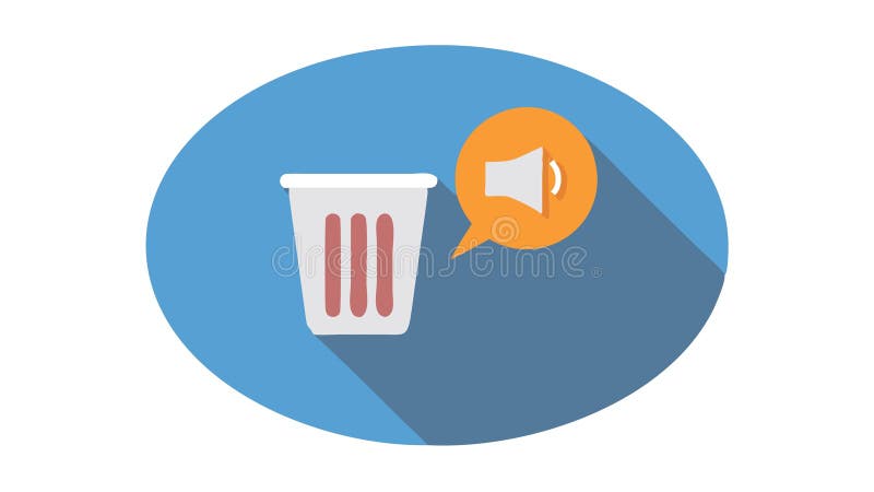 Trash Can with Speaker Vector Graphic, Mute Notifications Icon, Vector ...
