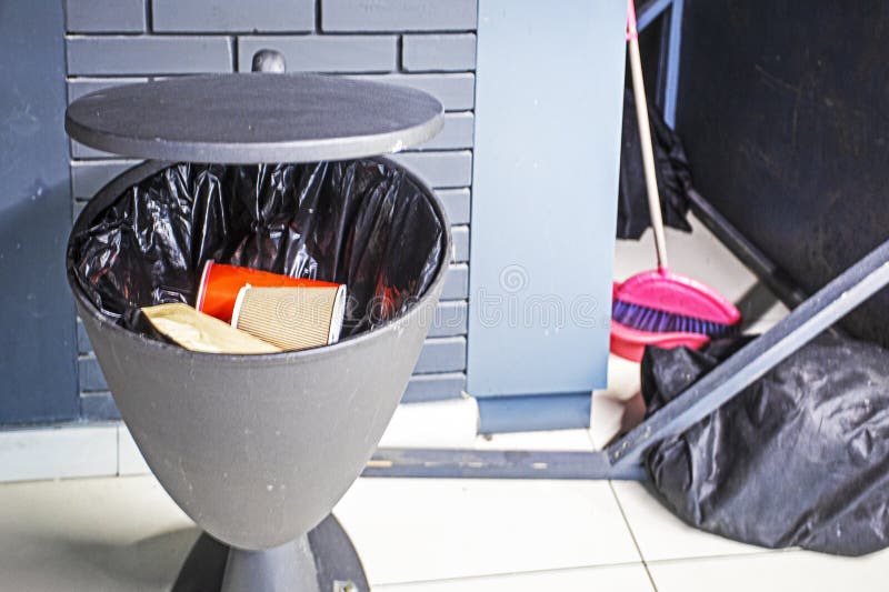 Trash Can with Stylish Interior with Cleaning Stock Image - Image of ...