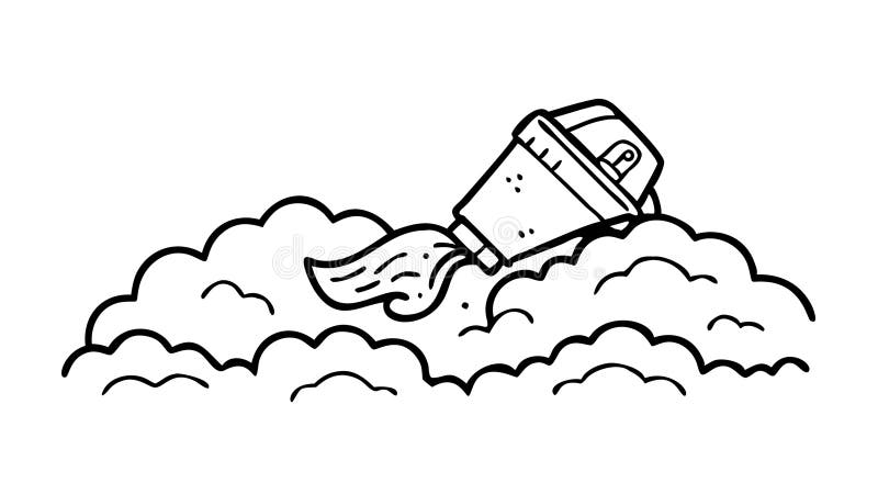 Trash Can Tipping into a Cloud, Abstract Pollution Concept, Vector ...