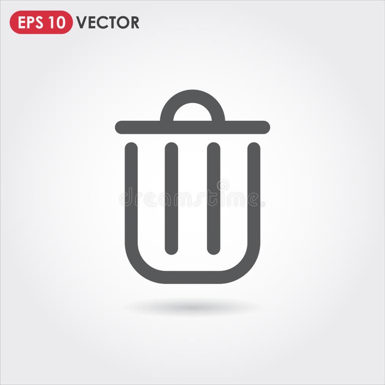 Trash Can Ui Web Button. Vector Icon Stock Vector - Illustration of ...