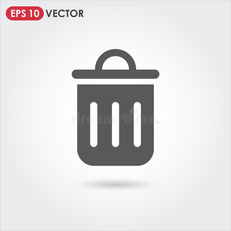 Trash Can Ui Web Button. Vector Icon Stock Vector - Illustration of ...