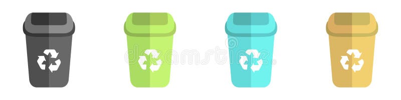Trash Can VectoTrash Can Vector. Garbage Cans Vector Icons. Open ...