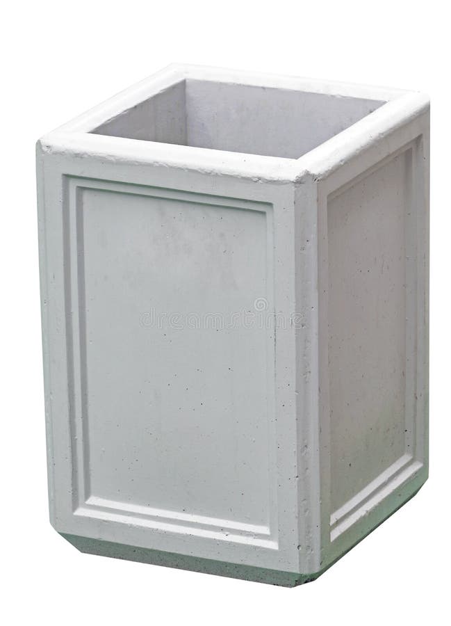 Trash can on white stock image. Image of metal, weathered - 137014655