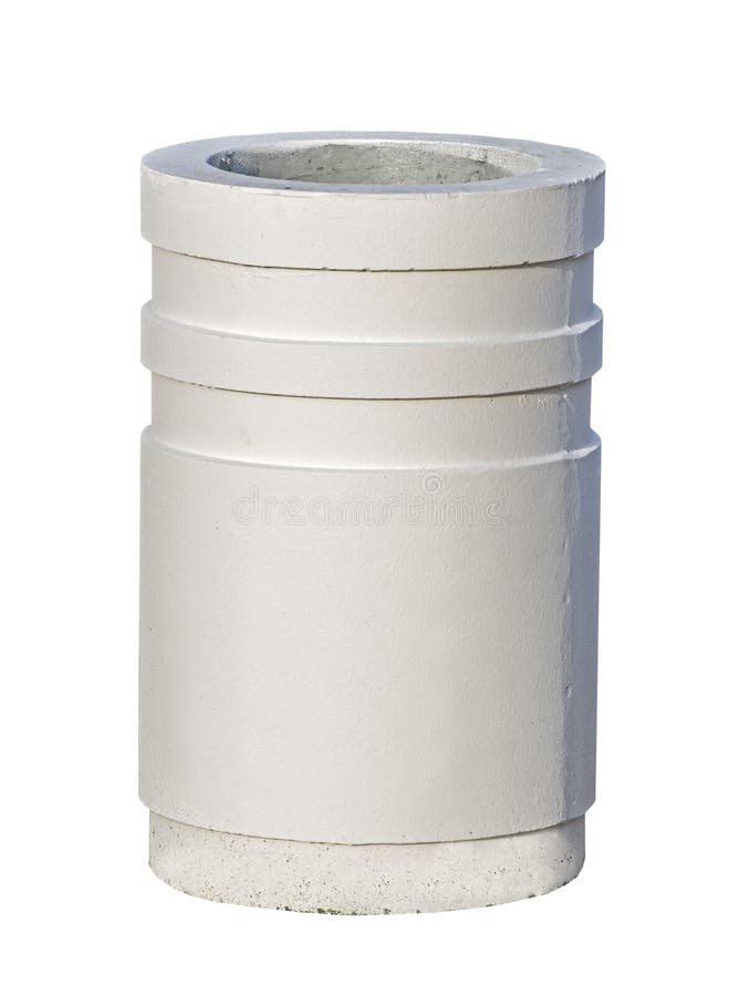 Trash can on white stock image. Image of junk, metallic - 217903373