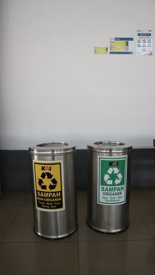 Trash Cans that Have Implemented a Recycling System Editorial Stock ...