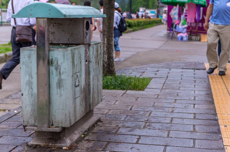 Trash Cans Park Walkway Stock Photos - Free & Royalty-Free Stock Photos ...