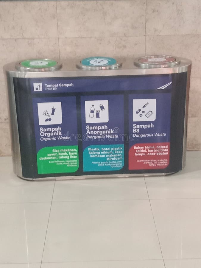 Trash Cans at Public Service Stock Image - Image of public, indonesia ...