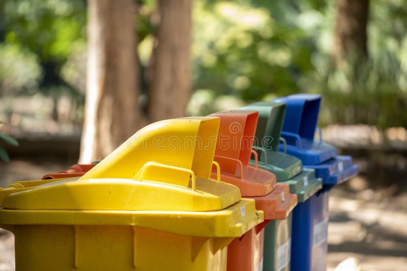 Trash Cans for Sorting Garbage Recycle Bin Waste Plastic Container ...