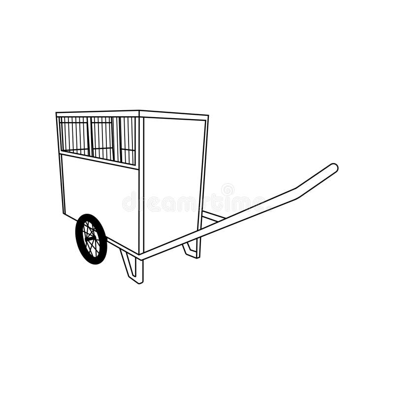 Trash cart icon design stock vector. Illustration of management - 328762857