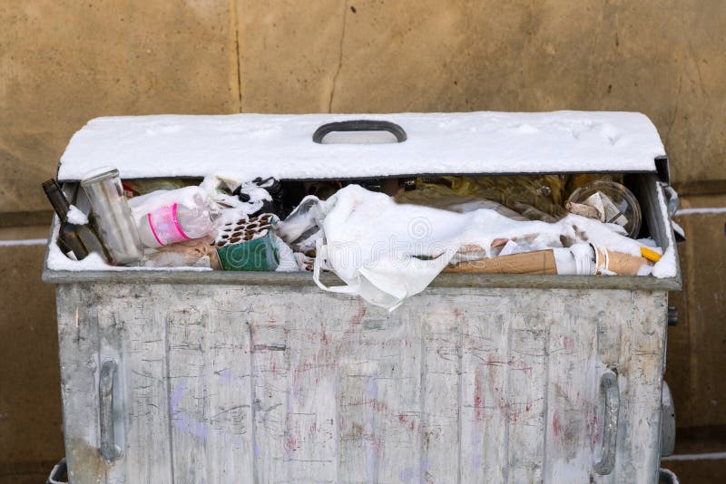 Trash of the City at Winter Stock Image - Image of disposal, trash ...