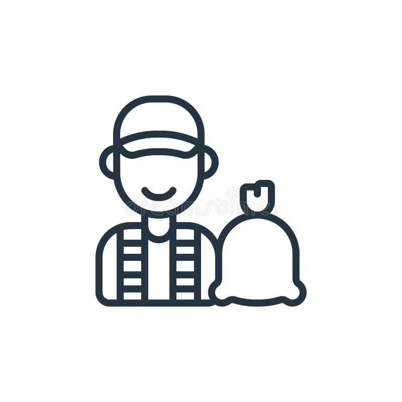 Trash Collector Vector Icon. Trash Collector Editable Stroke Stock ...