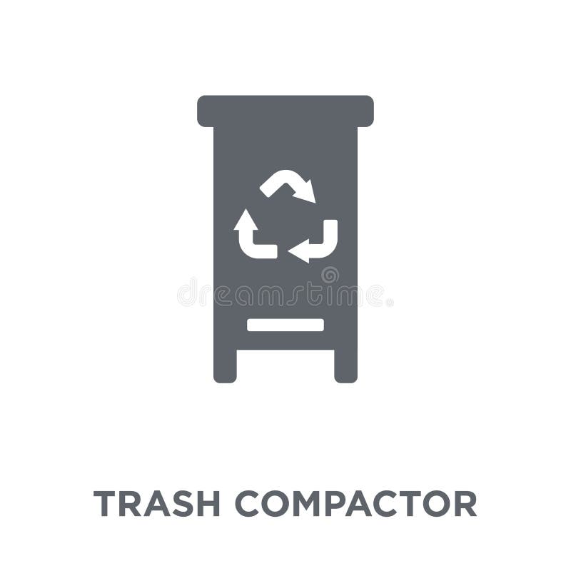Trash Compactor Icon in Different Style Vector Illustration. Two ...