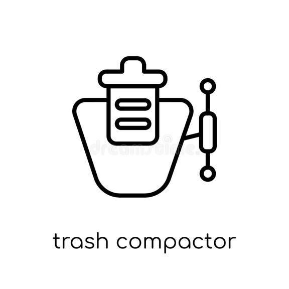 Trash Compactor Icon. Trendy Modern Flat Linear Vector Trash Com Stock ...