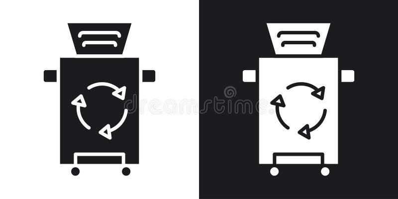 Trash Compactor Thin Line Vector Icon Set Stock Illustration ...