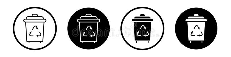 Trash Compactor Thin Line Vector Icon Set Stock Illustration ...