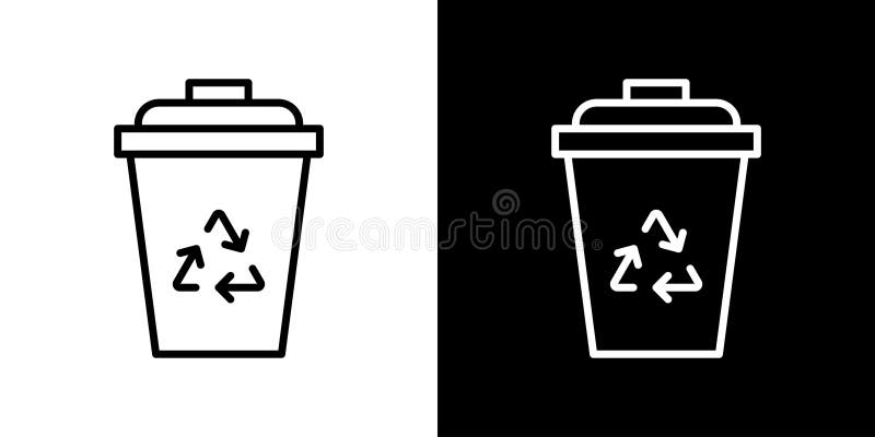 Trash Compactor Thin Line Vector Icon Set Stock Illustration ...