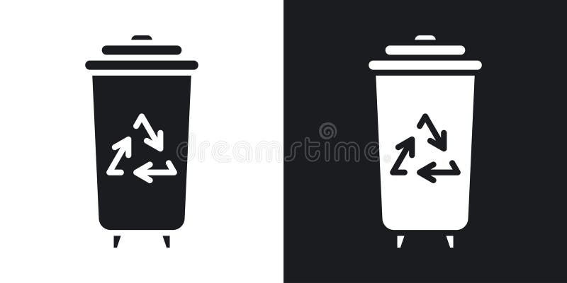 Trash Compactor Thin Line Vector Icon Set Stock Illustration ...
