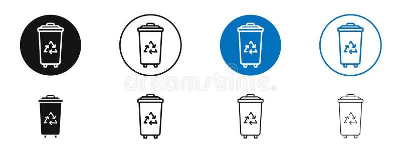 Trash Compactor Thin Line Vector Icon Set Stock Illustration ...