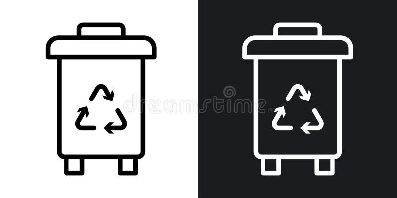 Trash Compactor Thin Line Vector Icon Set Stock Illustration ...