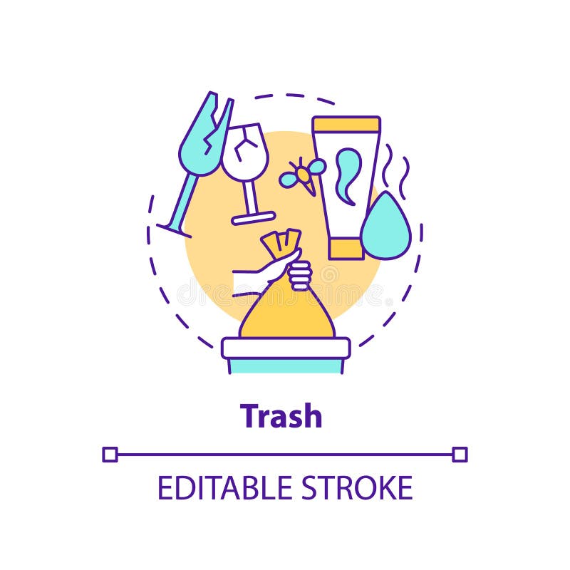 Trash concept icon stock vector. Illustration of throwing - 210995023