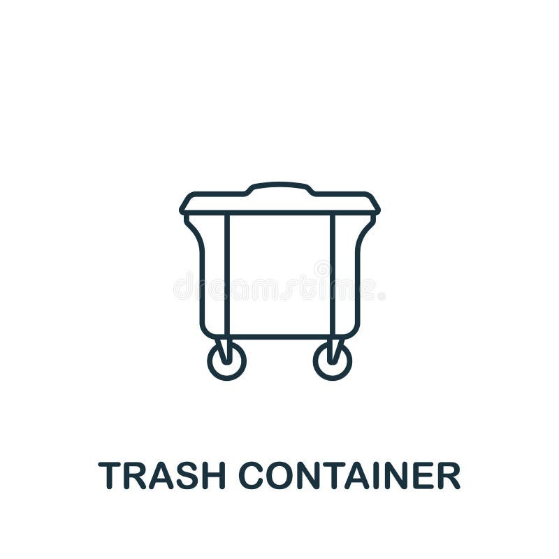 Trash Can Icon. Line Simple Line Housekeeping Icon for Templates, Web ...