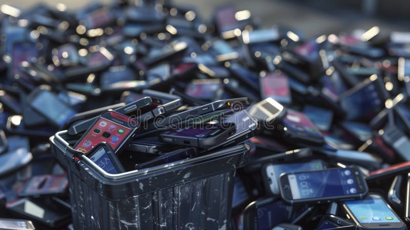 A Garbage Container in the Middle of the Street in the Yard Full of ...