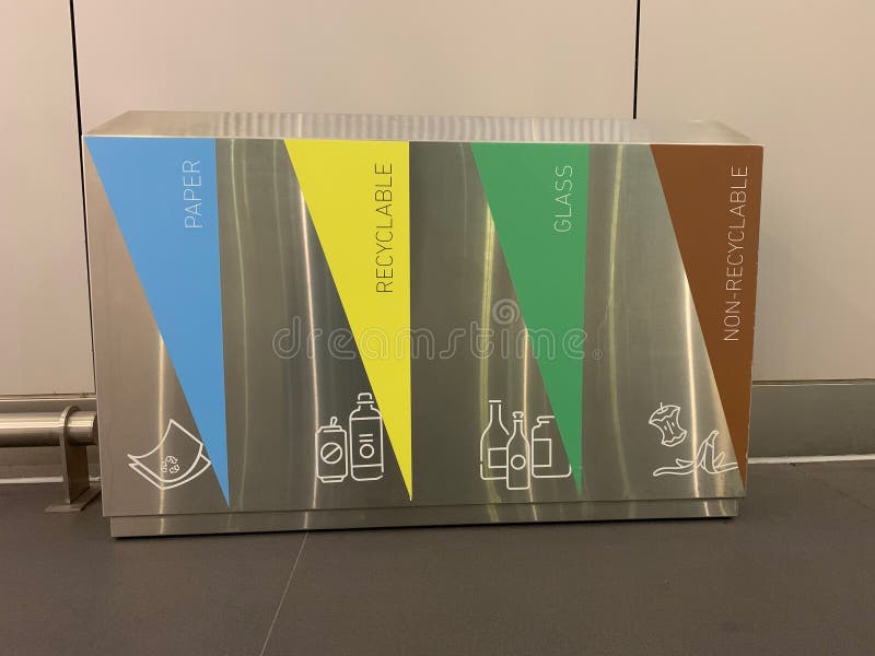 Trash Containers for Four Trash Bins for Different Types of Garbage ...