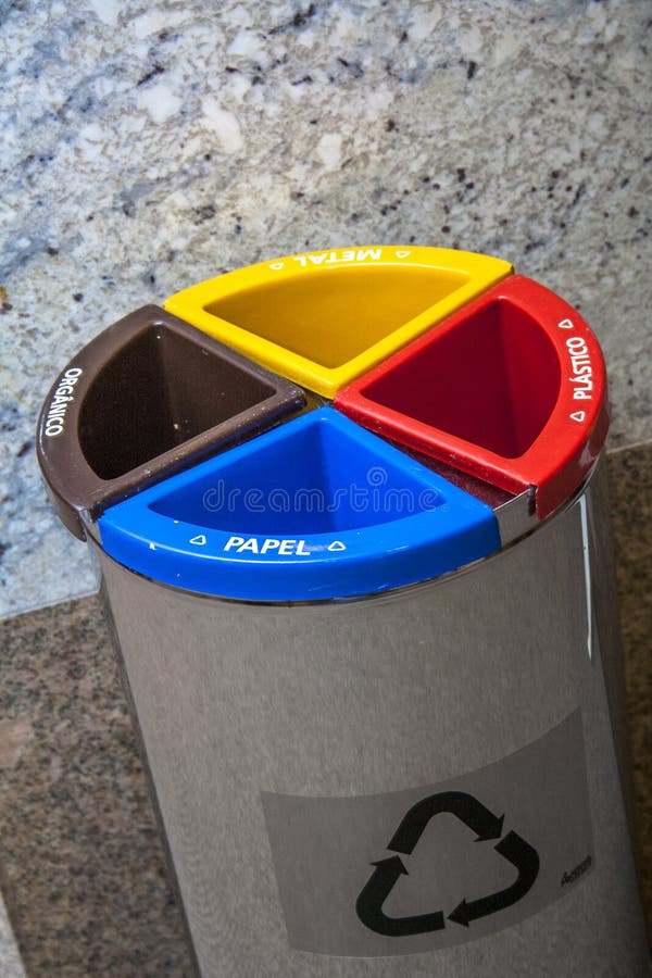 Trash Containers For Garbage Separation Stock Photo - Image of plastic ...