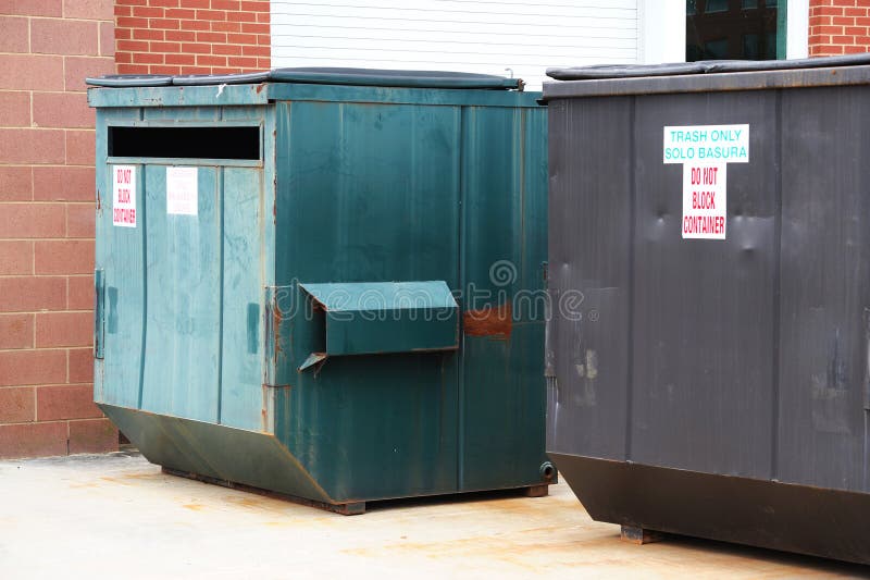 Trash Containers in Industrial Area Stock Image - Image of urban ...