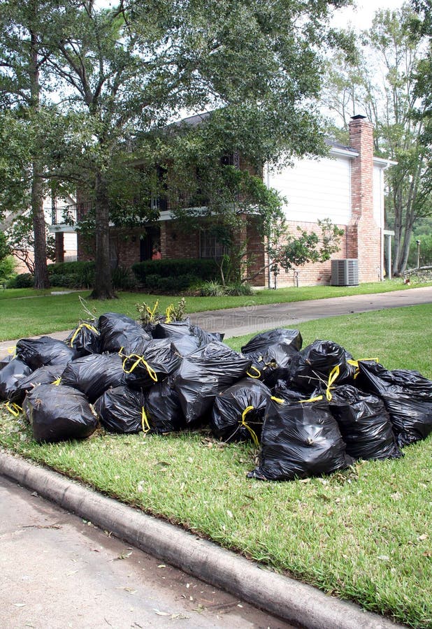 Trash Day stock image. Image of dirty, curb, waste, house - 6757461