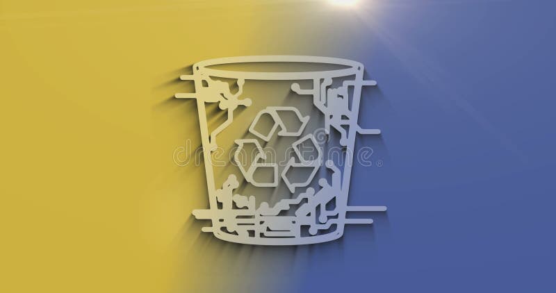 Trash and Delete Bin Symbol 3d with Shadow Stock Video - Video of light ...