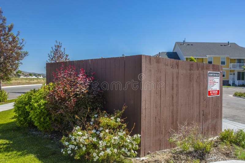 Trash Disposal Area in Apartment Complex Stock Photo - Image of home ...