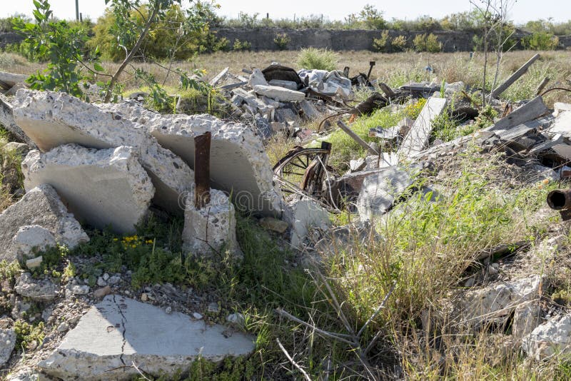 Trash Dumped in an Empty Lot Stock Image - Image of protection, plant ...