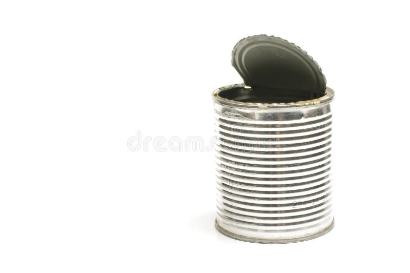 Empty Can with Open Lid Isolated on the White Background Stock Image ...