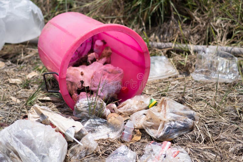 The Trash Fell Down,pollution from Trash Plastic Waste Garbage Stock ...