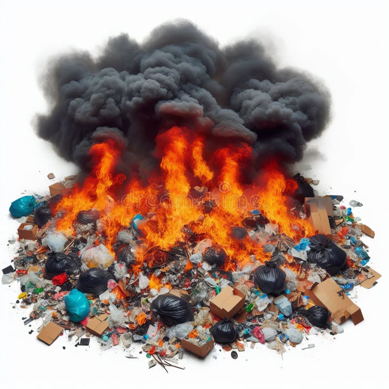 Trash Fire an Uncontrolled Fire that Burns through Discarded Ws Stock ...