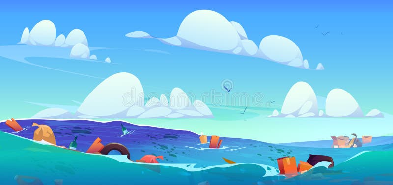 Garbage Floating River Stock Illustrations – 392 Garbage Floating River ...