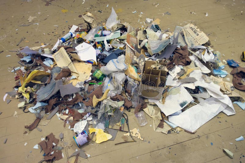 Trash on the floor editorial stock photo. Image of environment - 151946358