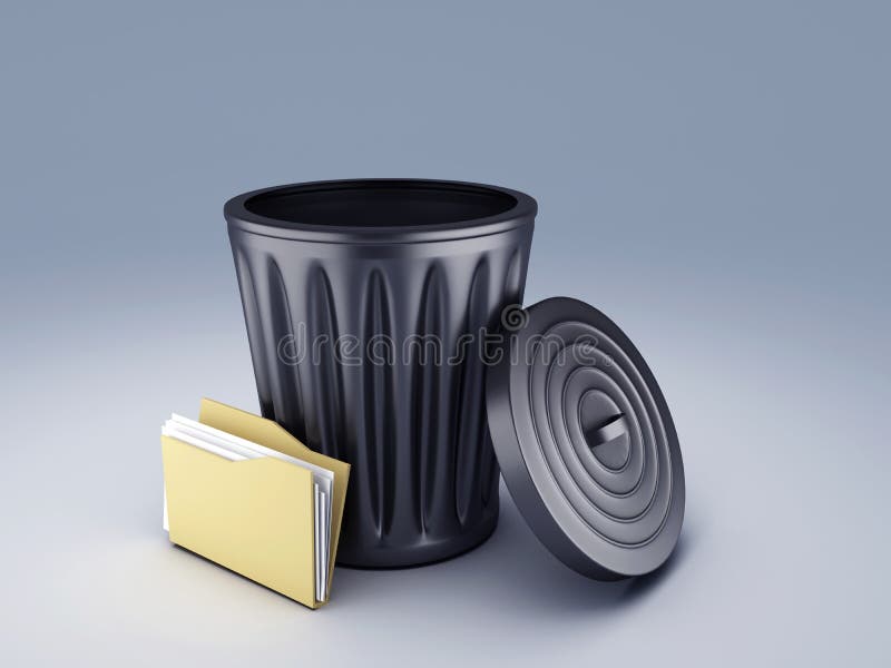 Trash Folder on White Background Stock Illustration - Illustration of ...