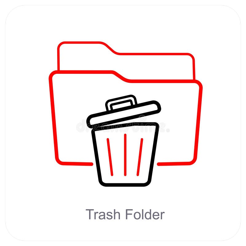 Trash Folder and Folder Icon Concept Stock Vector - Illustration of ...