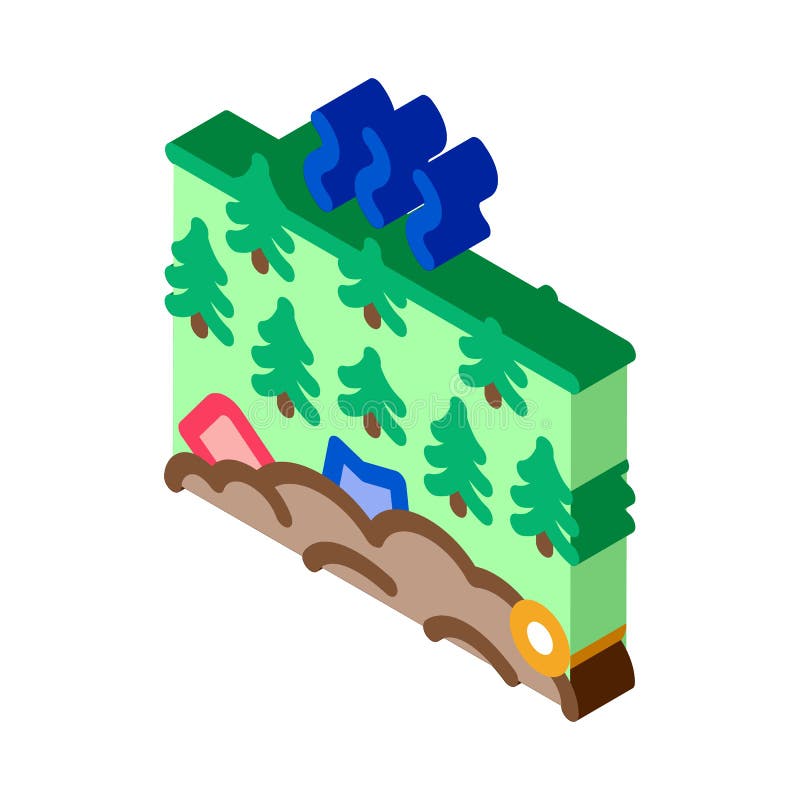 Trash in Forest Isometric Icon Vector Illustration Stock Vector ...