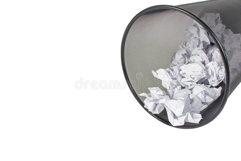 Trash full of paper stock photo. Image of away, crumbled - 571596